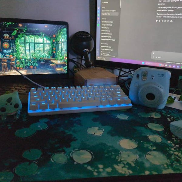 Lily Pad Desk Mat, Green Mouse Pad, Cute Pond Mouse Pad, Green Deskpad ...