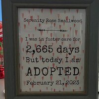 Printable Foster Care Adoption Sign // Days in Foster Care - Etsy Canada