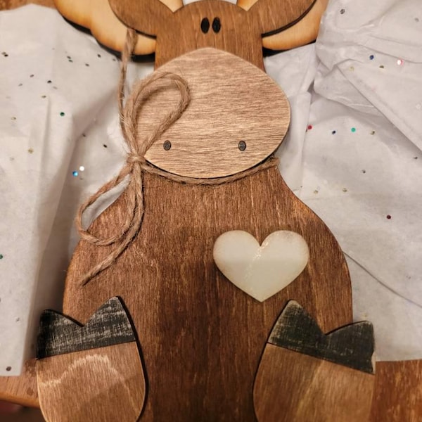Rustic Moose Shelf Sitter Decor, Wood, Handcrafted - Etsy