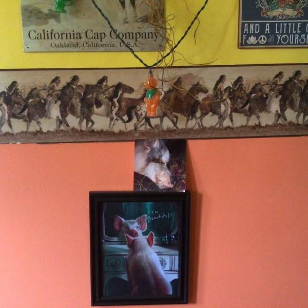 Cute Framed Picture of A Pig Looking in the Mirror and Thinking She "is ...