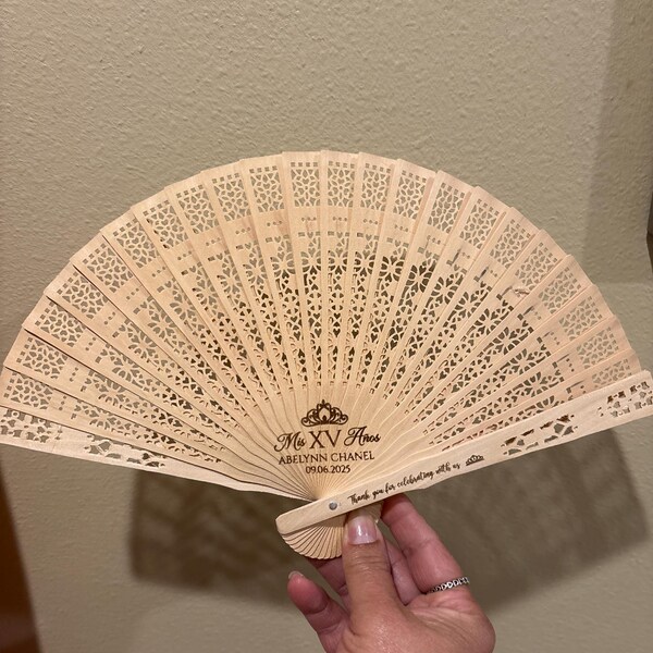 Personalized Fan Favors for Quinceañera/wooden Fans for Sweet 16 Gifts ...