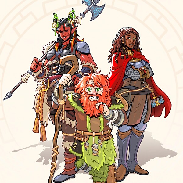 Personalized Dnd Character With Mounts/familiars Commission Custom DND ...