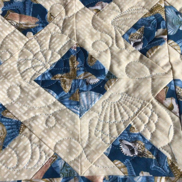 Seashells Quilting Embroidery Design. Edge to Edge Sea Shell Machine ...
