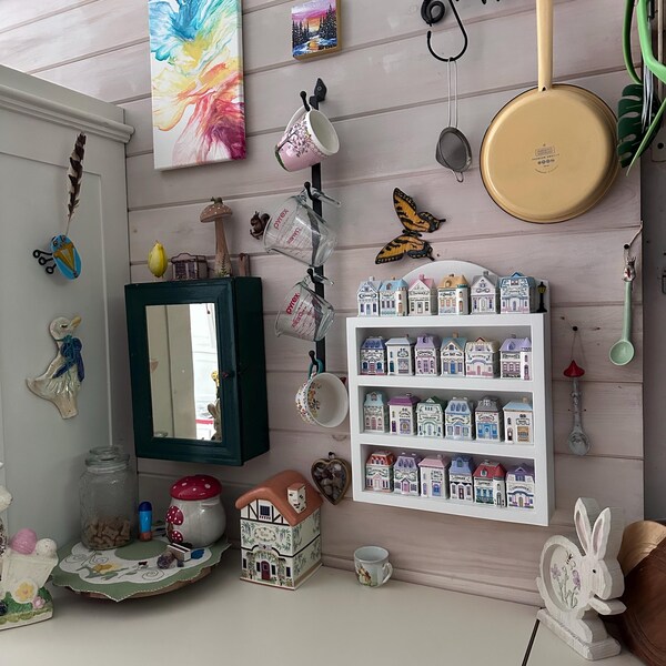 Lenox Spice Rack Shelf | White Handmade Solid Wood Lenox Spice Rack ...