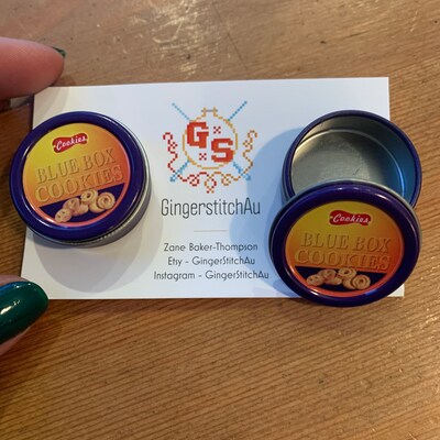 Needle Minder Blue Box Cookie Tin Ort Container - Etsy