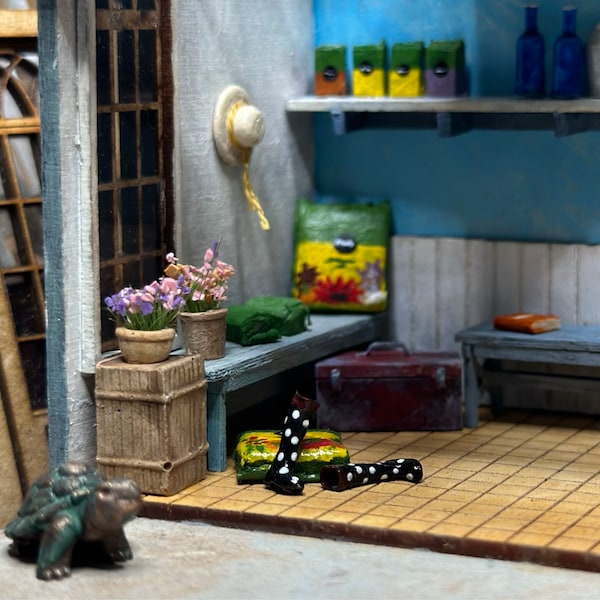 2x Miniature Brick Flower Planters HO O Scale Model Railway Diorama ...