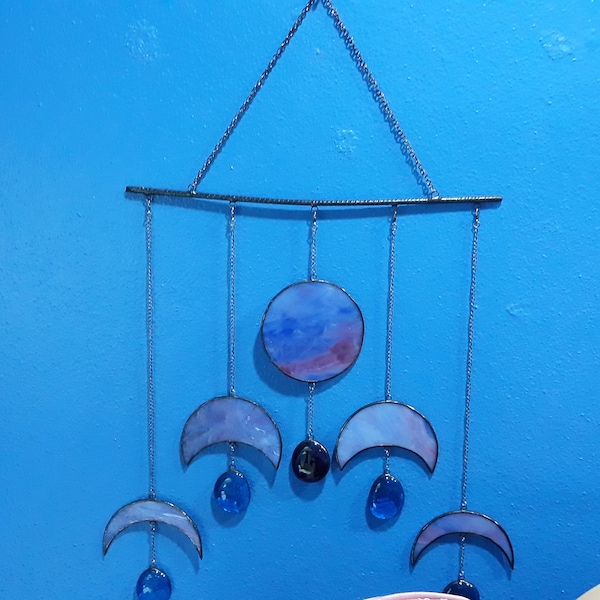 Stained Glass Moon Phases Decor for Window - Celestial Decor for ...