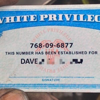 Official White / Black Privilege ID Card Thick Plastic Card Full ...