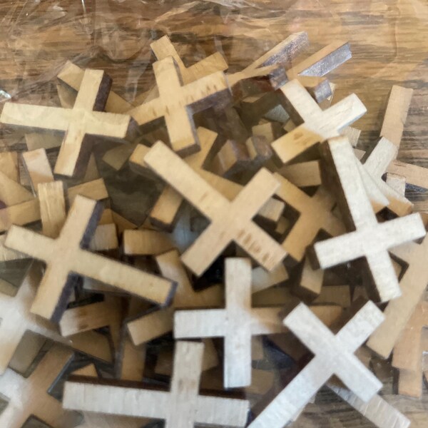 50 Small Wooden Crosses - Tiny Cross Cutouts - Laser Cut Crosses ...