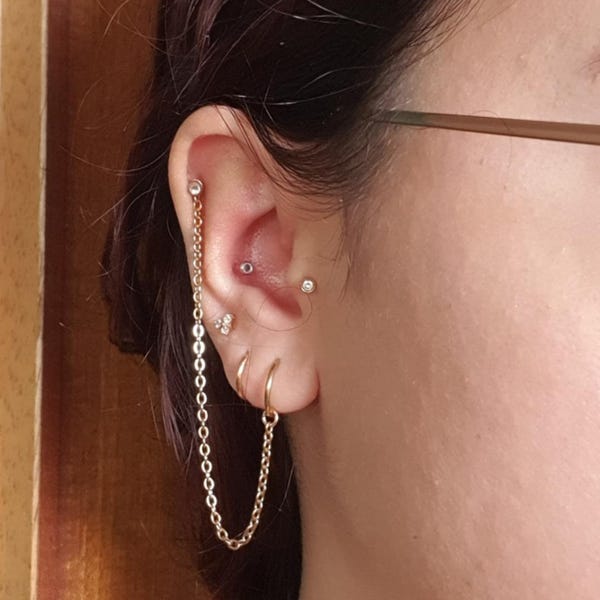 Triple Bridge Chain, Bridge Chain, Bridge Piercing Chain, Piercing ...