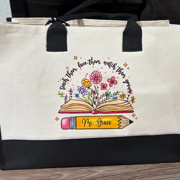 Custom Tote Bags, Beach Tote Bag, Personalized 4 Favorite Things Bag ...