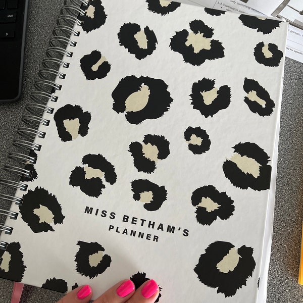 Personalised Teacher Planner / Lesson Planner 2025-26 - Leopard Print ...