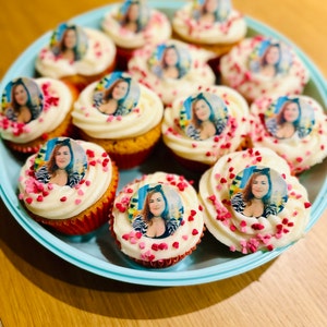 30 Personalised Edible Rice Paper Cupcake Fairy Cake Toppers / - Etsy