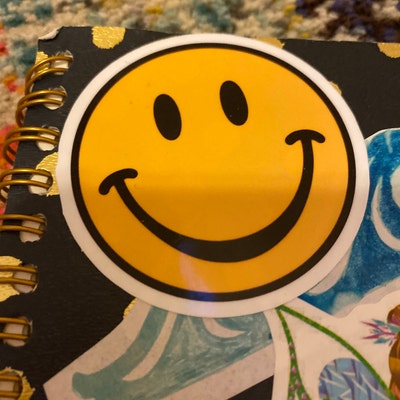 Yellow Smiley Face Sticker - Etsy
