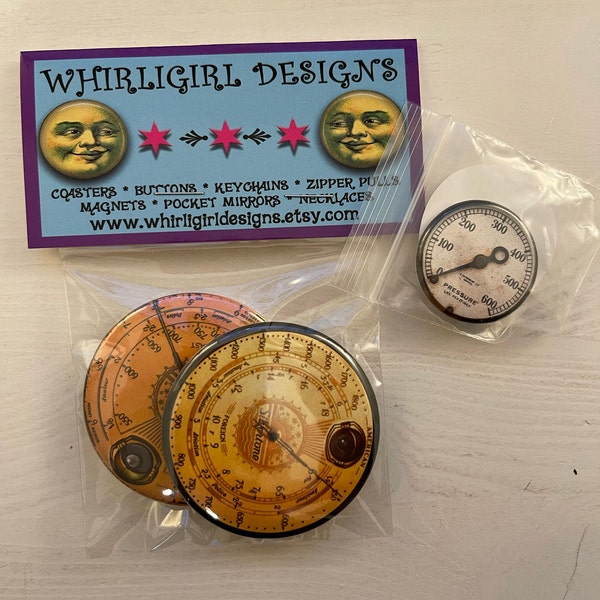 Vintage Radio Dial Pin Back Buttons, Backpack Pins, Jacket Buttons ...