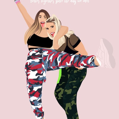 Custom Portrait Friends Custom Portrait Friends Gift - Etsy