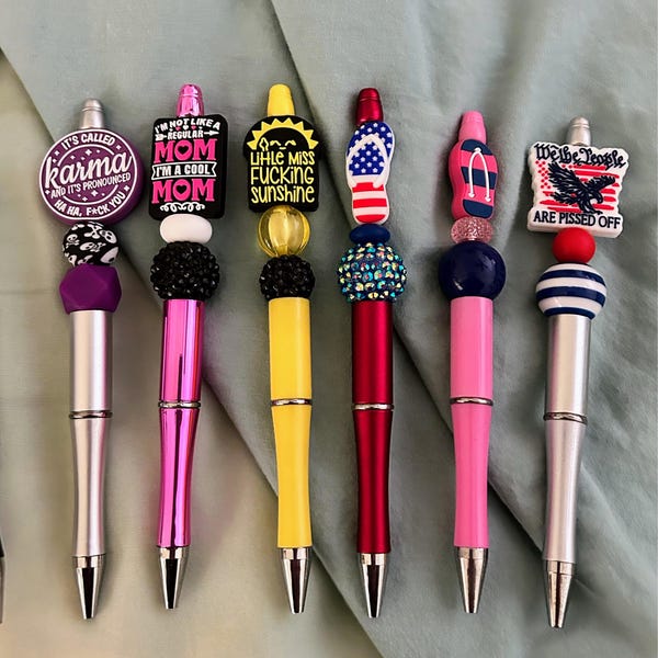 Cupcake Ink Pen // Cookie // Beaded Pen // Baker // Pen Gift Set // Key ...