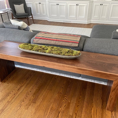 Modern Double Waterfall Console Table Handmade to Order, Solid Wood ...