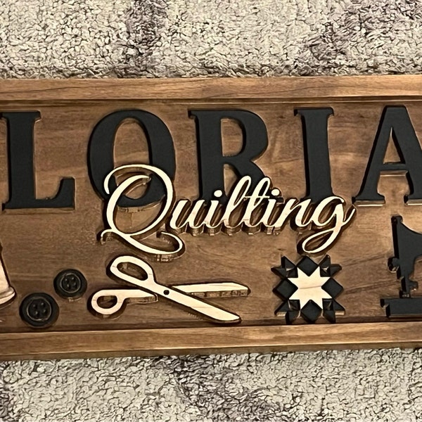 Personalized Quilting Room Sign Custom Sewing Room Sign Gift for ...
