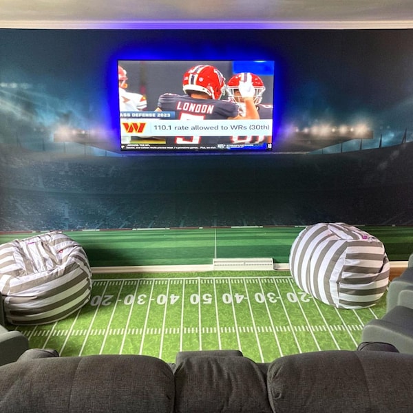 Soccer Stadium Wall Mural Night Lights Football Pitch Wallpaper Sports ...