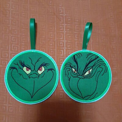 The Grinch Tree Ornaments ITH Machine Embroidery Design, Embroidery ...