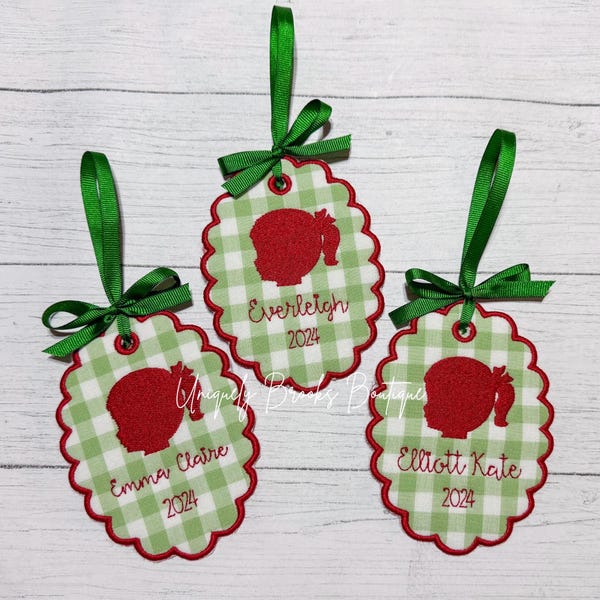 ITH Oval Scalloped Bag Tag Embroidery Design, Machine Embroidery Name ...