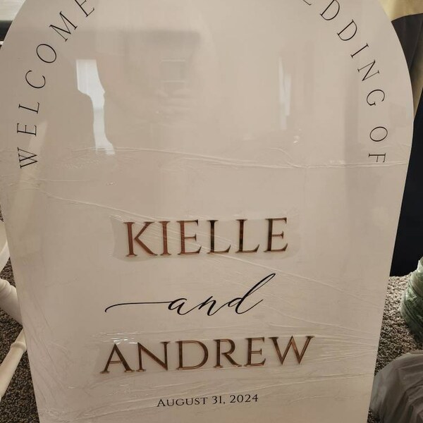 White Acrylic Wedding Welcome Sign Acrylic Welcome Sign Wedding Signage ...