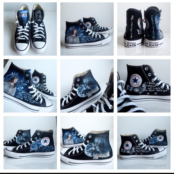 Custom Van Gogh the Starry Night Shoes BOTH SIDES PAINTED, Hand Painted ...