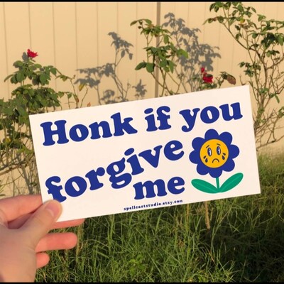 Funny Gen Z Bumper Sticker, honk If You Forgive Me Stickers for Cars - Etsy