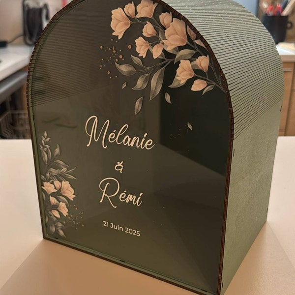 Custom Wedding Card Box, Boho Wedding Card Box With Slot, Personalized ...