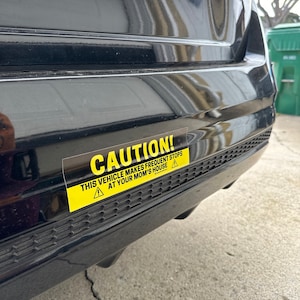 Vehicle Warning Sticker "This Vehicle Makes Frequent Stops" Vinyl Decal ...