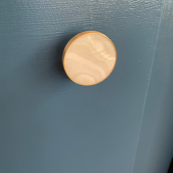 Mid-century Modern Solid Brass Cabinet Knob in Brushed Brass Gold for ...