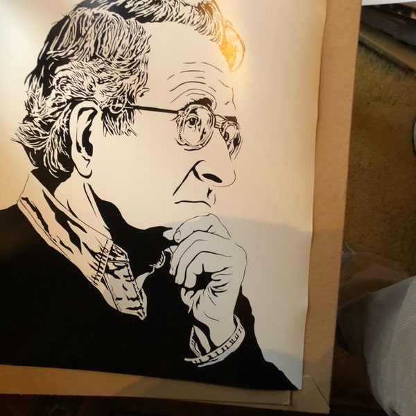 Noam Chomsky Print - High-quality Art Print of the Liberal Activist and ...