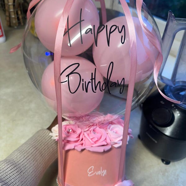Hot Air Balloon Flower Box, Hat Box Flowers, Birthday Balloon ...