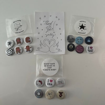 Domo Pins 4 Piece 1 Inch Button Pin Set Comes With Freebies Please Read ...