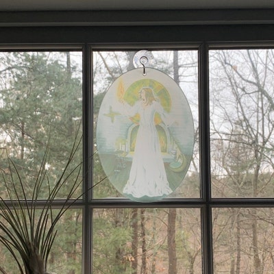 Goddess Bridget Glass Suncatcher - Etsy