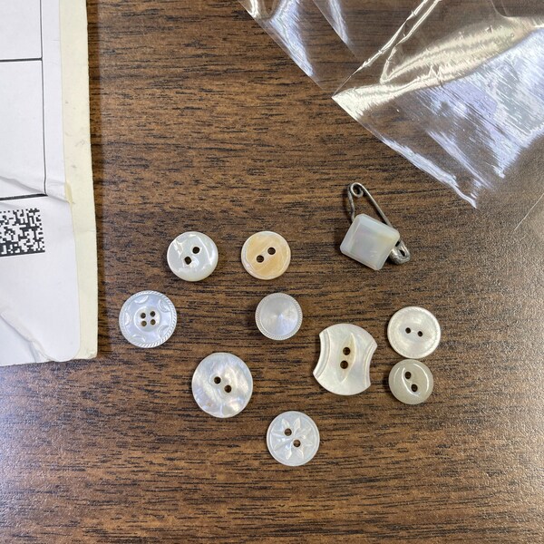Vintage Fancy White Plastic Button Lot Crafting, Junk Journal ...