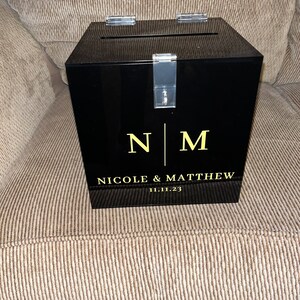 Personalized Acrylic Card Box With Lock in Back Acrylic Card - Etsy