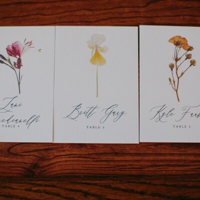 Foliage Table Numbers / Table Number Crest / Calligraphy Table - Etsy