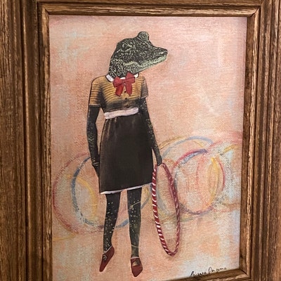 Florida Alligator Art Print 8x10 Hula Hoop Reptile Wall - Etsy