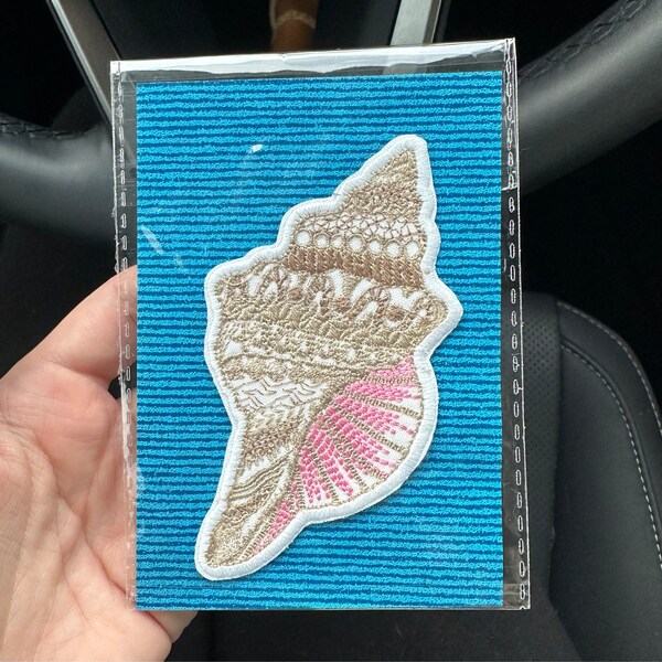 Sea Conch Embroidered Patch. Embroidered Sea Shell Patch. Sew On. Iron ...