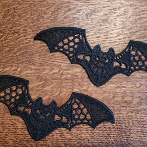 Embroidered Black Lace Bat - Etsy