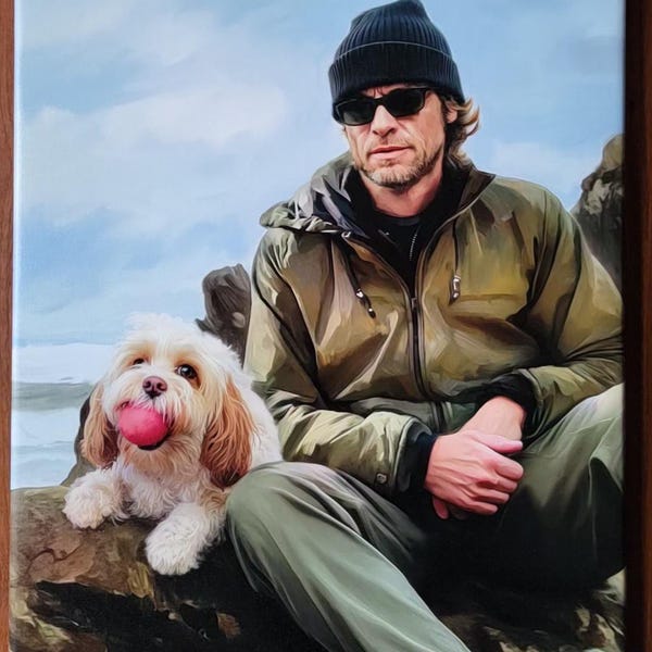 CUSTOM DOG CAT Portrait From Your Photo, Digital Art or Oil Acrylic ...