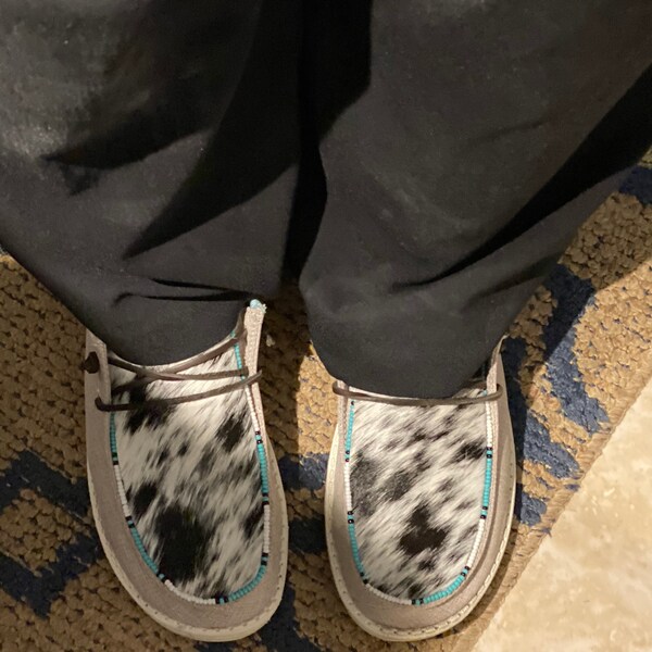 Real Cowhide + Beaded Custom Shoes | Cowhide Shoes | Beaded Shoes - Etsy