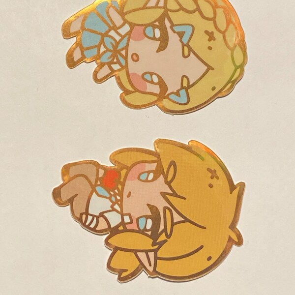BOTW School Days Zelda & Link Small Gold Stickers / Legend of Zelda ...