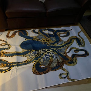 Octopus Ocean Area Rug, Octopus Ocean Carpet, Rugs for Living Room ...
