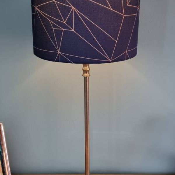Navy Blue With Rose Gold Lines Geometric Lampshade for Ceiling Light ...