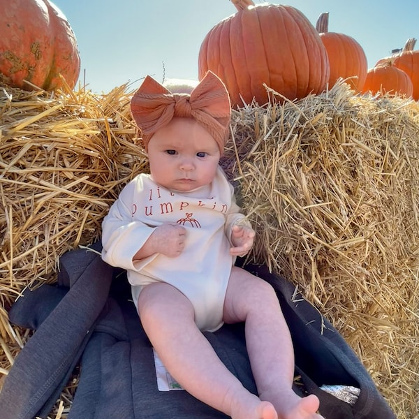 Little Pumpkin Baby Romper, Natural Fall Baby Bodysuit, Cute Fall ...