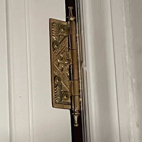 4.5" Classic Brass Door Hinge, Vintage Solid Brass Golden Door Hinge ...