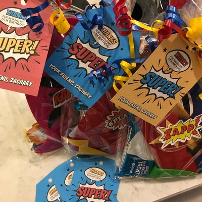 Superhero Thank You Tags, Superhero Favor Tags, Comic Birthday Party ...